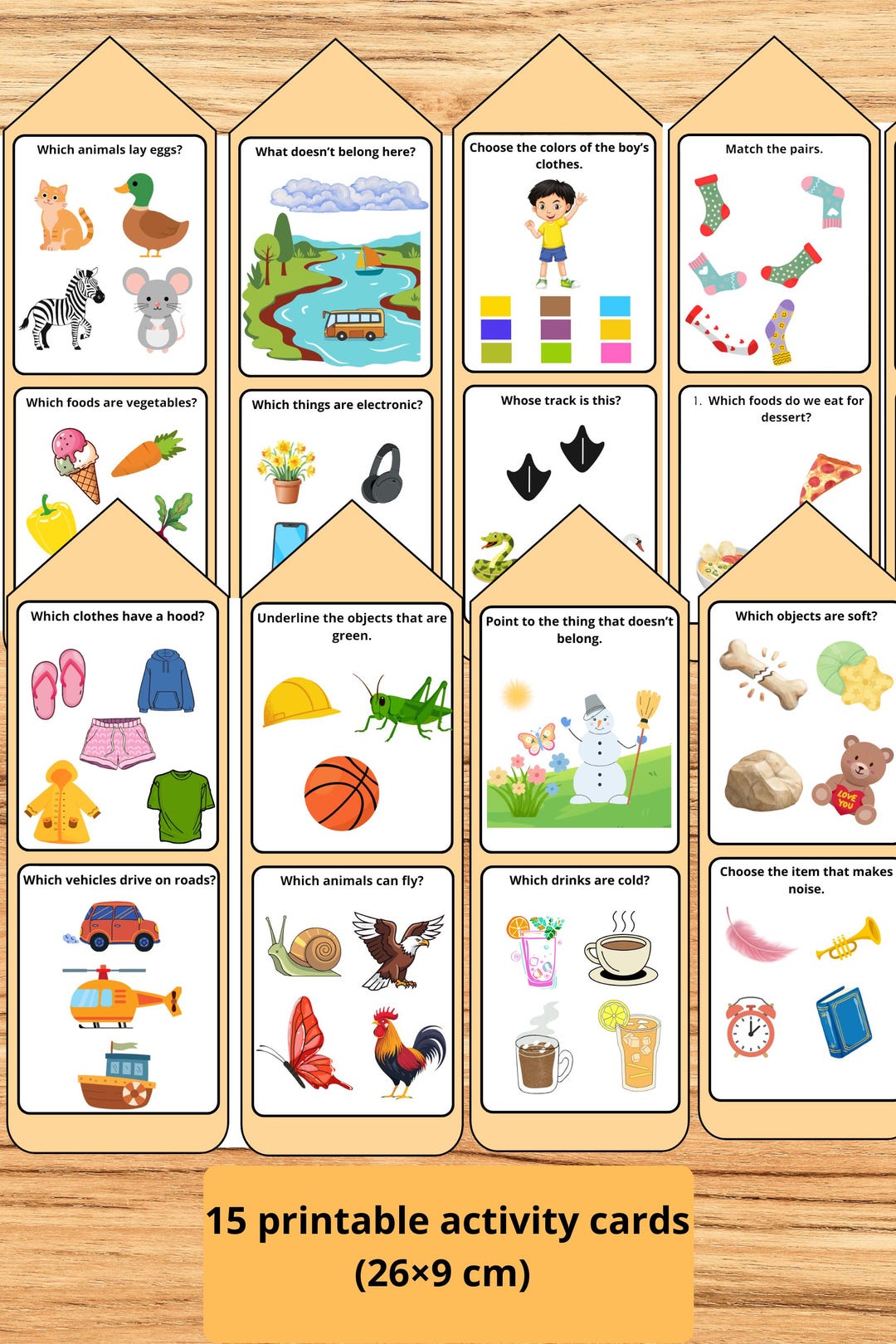Preschool Learning Activity Cards – 15 Games for Kids (PDF Download ...