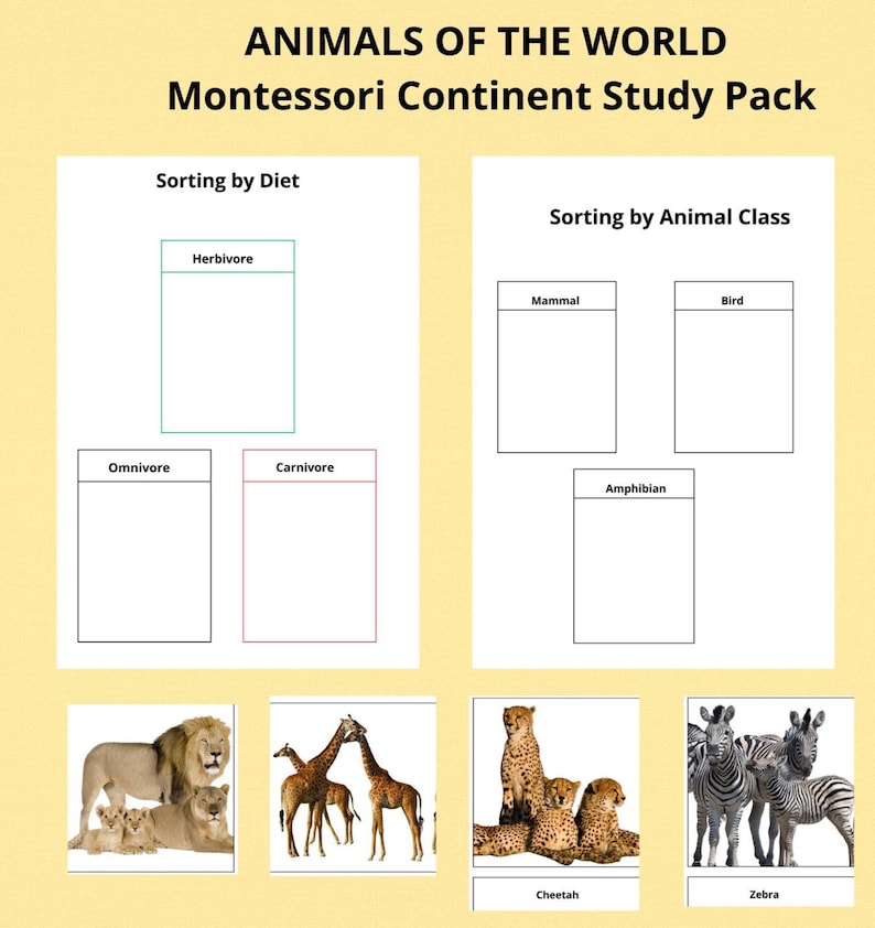 Animals of the World Printable Pack | Montessori Continent Study ...