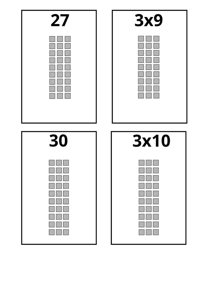 Multiplication Array Cards Printable PDF – 202 Matching Math Flashcards ...