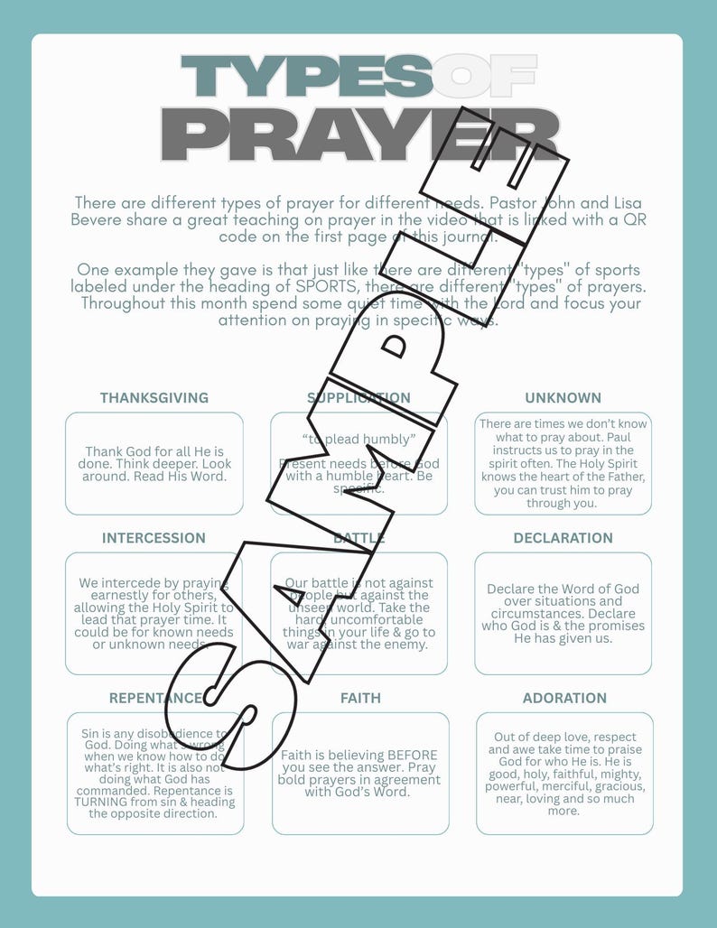 Prayer Journal - 12 Prayer Strategies - Printable PDF - Etsy