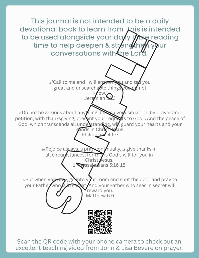 Prayer Journal - 12 Month - Printable PDF - Etsy