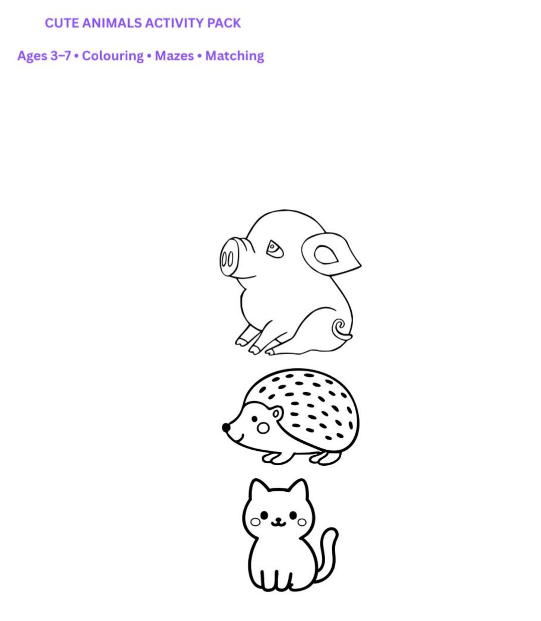 Animals Activity Pack | Kids Printable Worksheets (PDF Download - Etsy