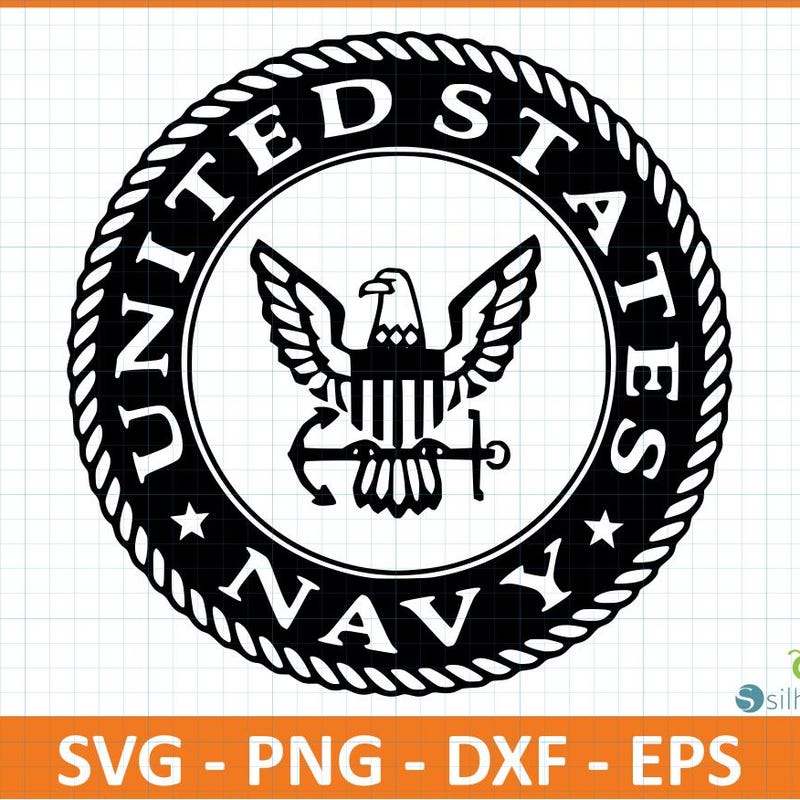 Navy Logo Anchors Svg - Etsy