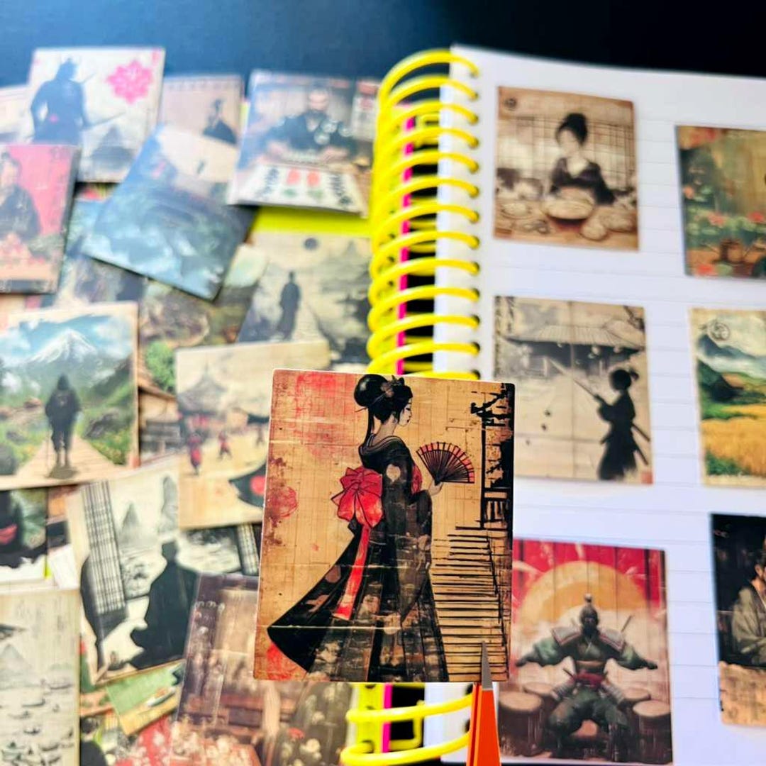 50 Pcs Geisha Samurai Stickers: Vintage Japan Journal Planner ...