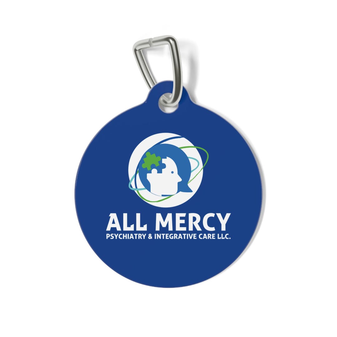 Pet Tag | Blue Round ID Tag for Dogs Cats - Etsy