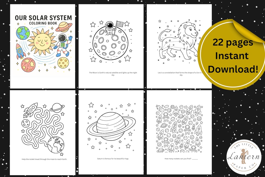 Solar System Coloring Book Printable for Kids | Space Coloring Pages ...
