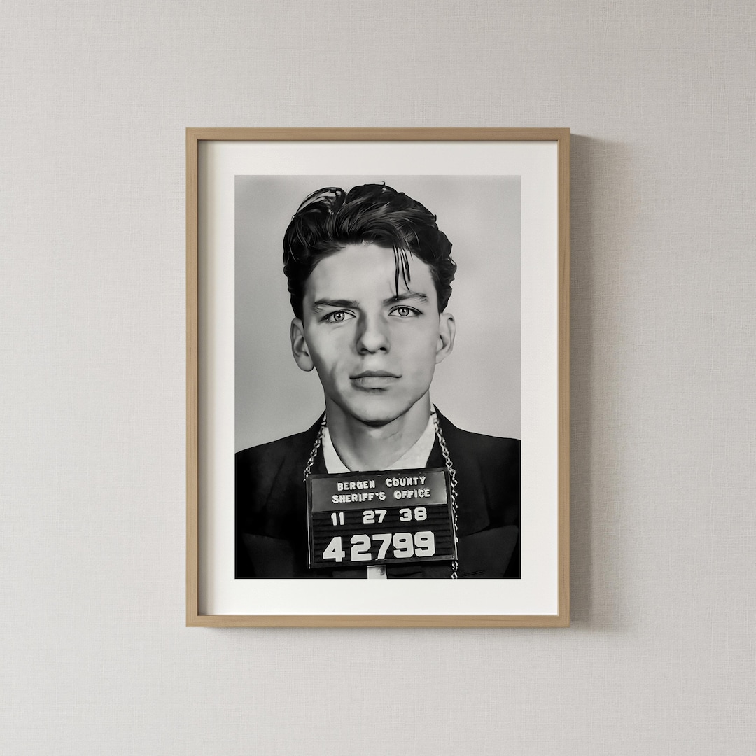 Frank Sinatra Mugshot: Framed Photography, Vintage Wall Art, Framed ...
