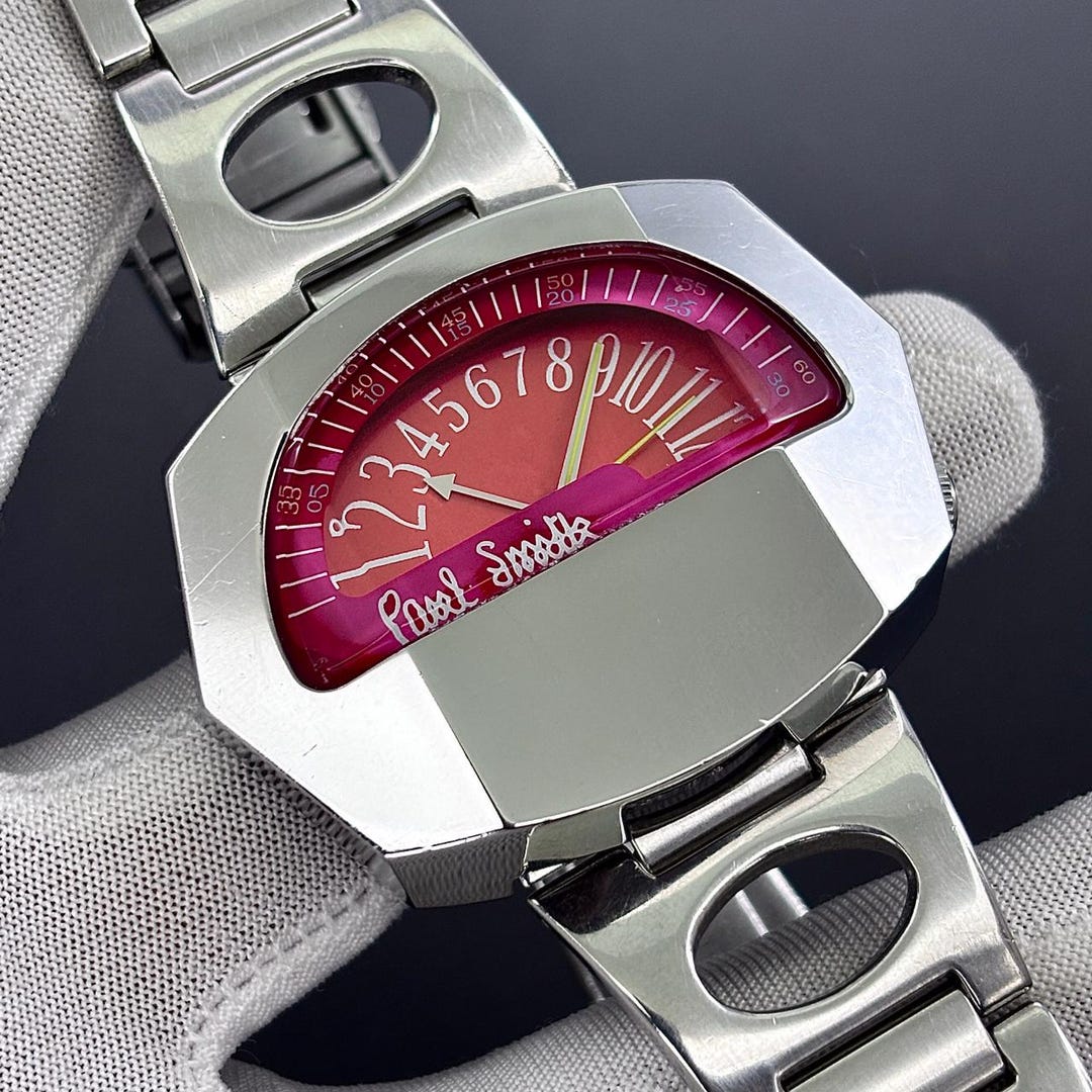 Vintage Paul Smith Iron Mask Speedometer Half Dial Japan Men's Quartz ...
