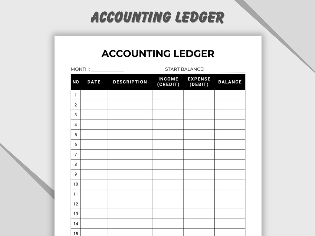 Accounting Ledger,printable Expense Tracker PDF, Credits & Debits Log ...