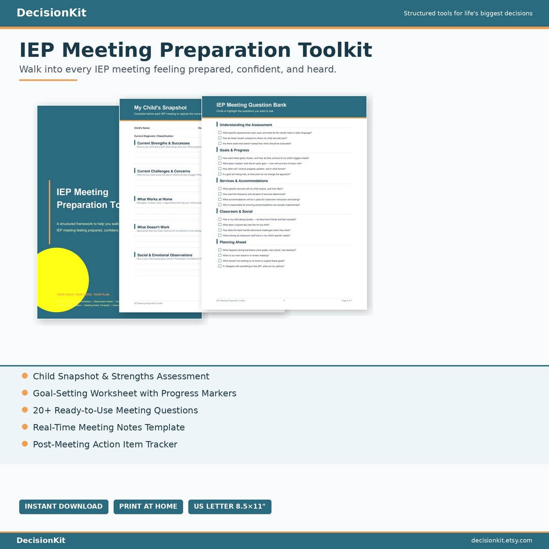 IEP Meeting Prep Toolkit | Special Needs Parent Planner (PDF Download ...
