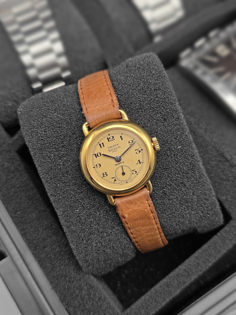 Vintage Emerich Meerson Paris Ladies Quartz Watch Gold Tone Small ...