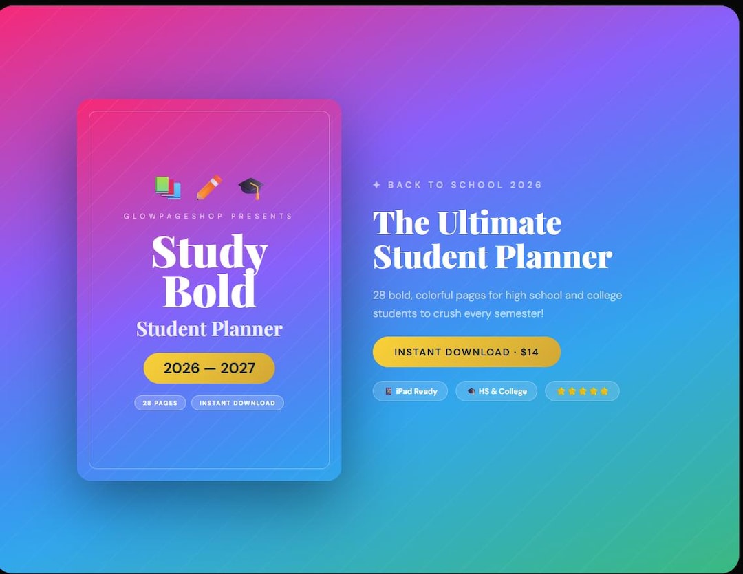 Student Planner 2026-2027 | High School College Assignment Tracker ...