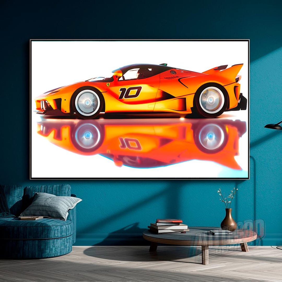 Ferrari Sf90 Poster, Ferrari Sf90 Wall Art, Car Poster, Automotive ...