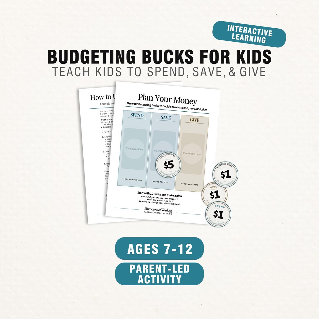 Kids Budgeting Activity Printable | Financial Literacy for Kids | Money ...