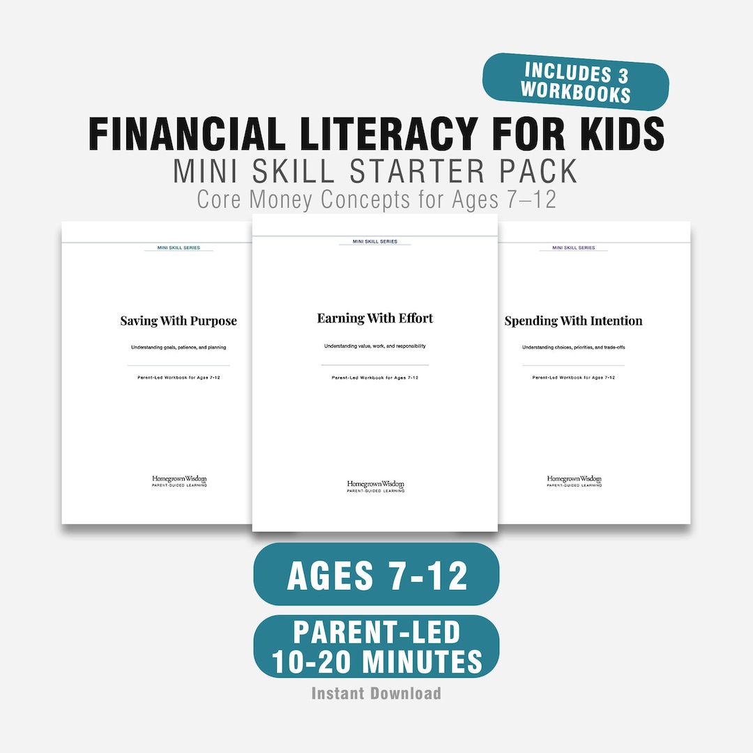 Financial Literacy for Kids Bundle | Money Skills Workbook Set Ages 7 ...