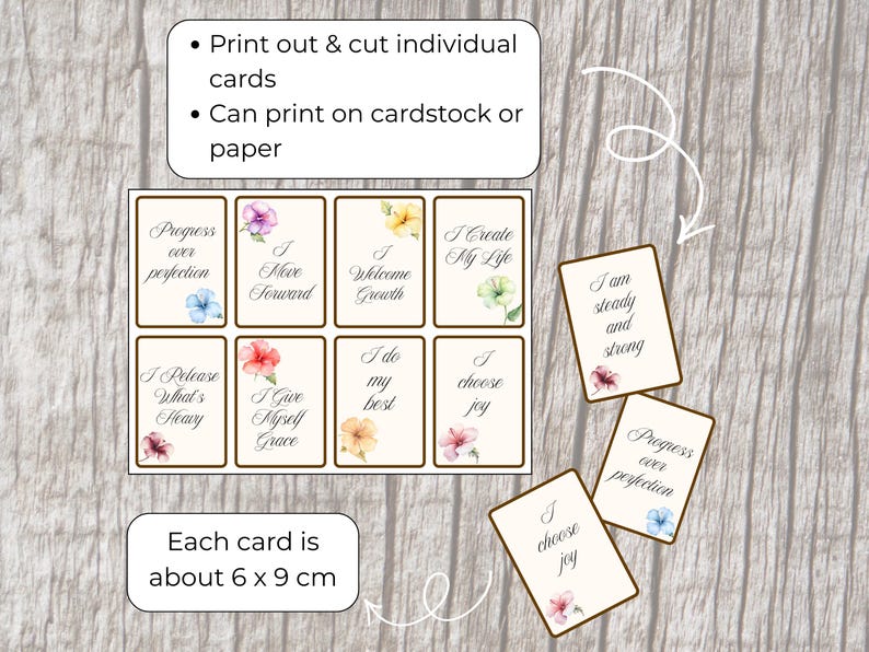 24 Printable Daily Affirmations, Floral Affirmations Digital, Download ...