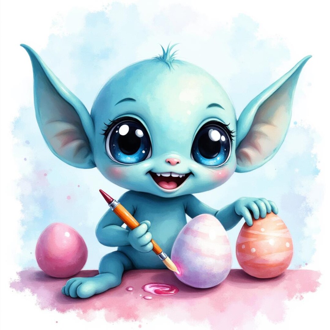 Magical Alien Easter Themed Clip Art Instant Print - Etsy