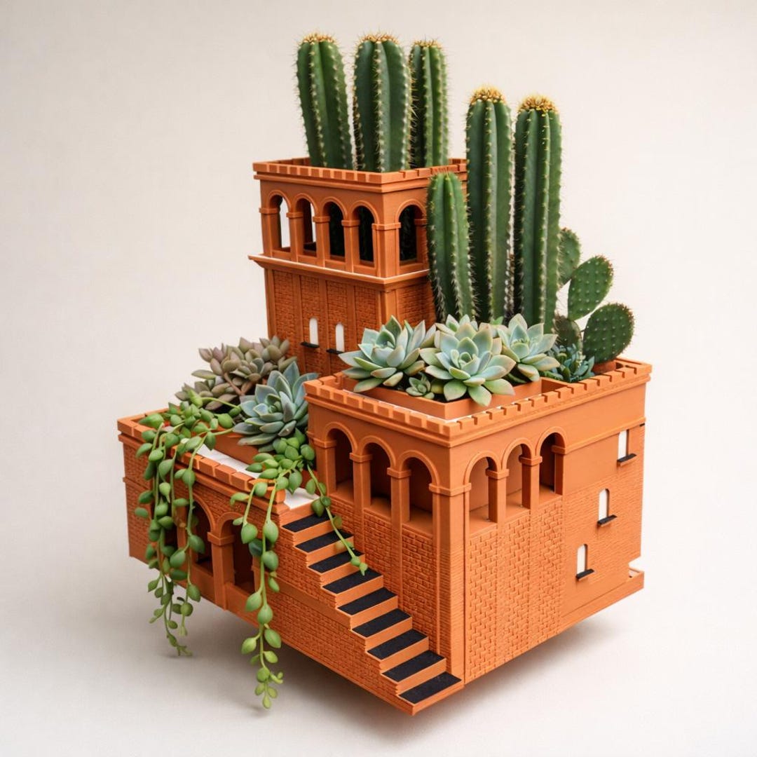 Neo Roman Self Watering Planter, Architectural Succulent Pot, Statement ...