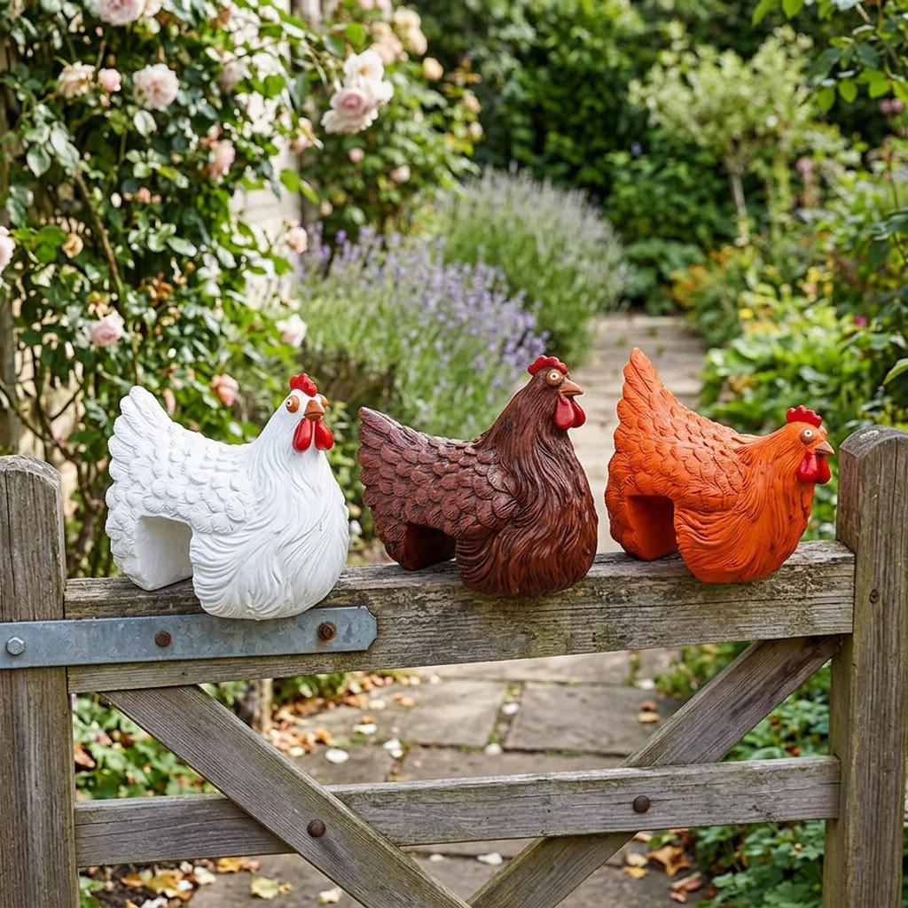 Chicken Garden Statue, Farmhouse Hen Decor Outdoor Sculpture - Etsy