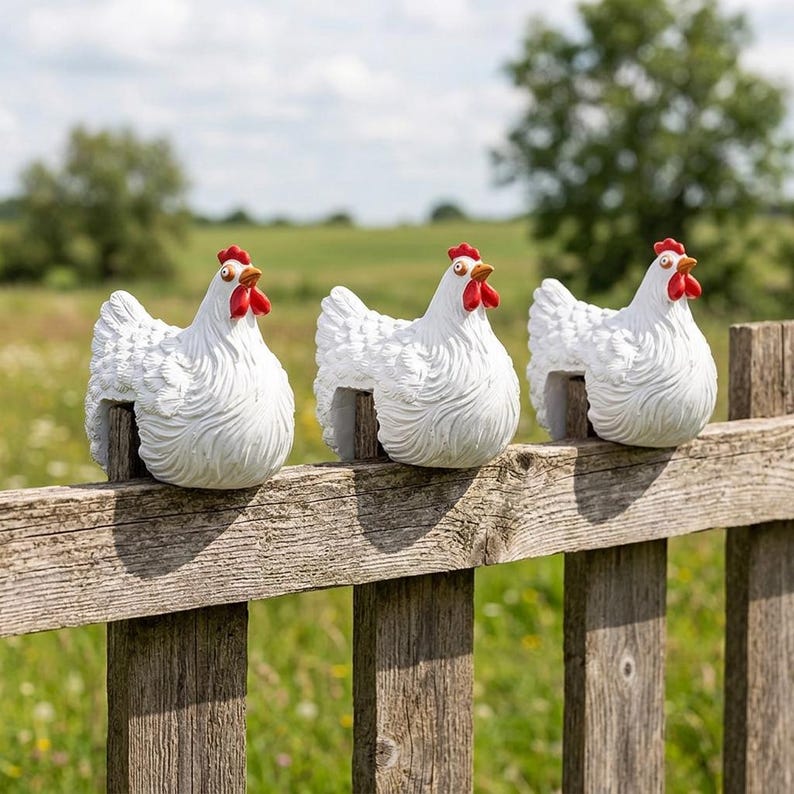 Chicken Garden Statue, Farmhouse Hen Decor Outdoor Sculpture - Etsy