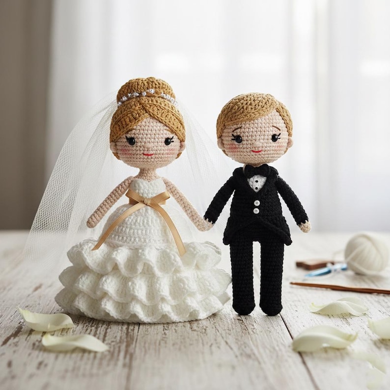 Crochet Wedding Couple Amigurumi Pattern, Bride Groom PDF, Beginner ...