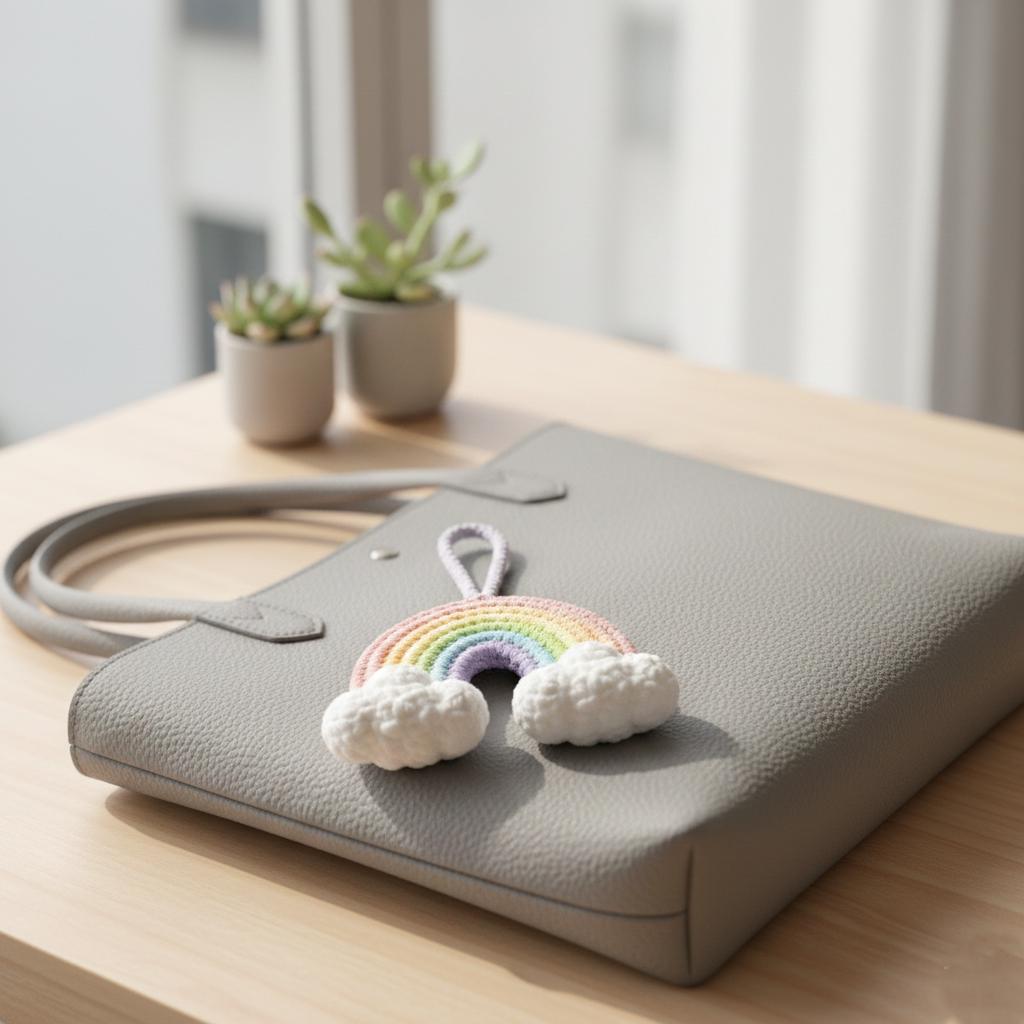 Crochet Rainbow Keychain Pattern, Stuffed Clouds Bag Charm (PDF Pattern ...