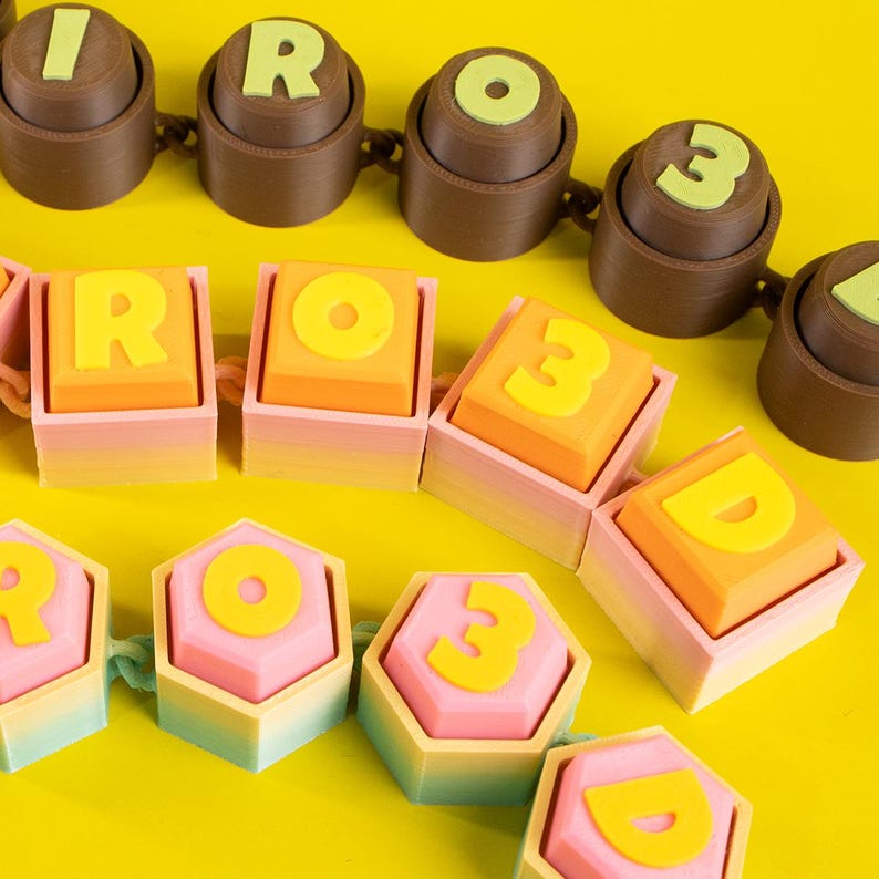 DIY Flexi Fidget Clickers – Complete Letters, Numbers, Symbols - Square ...