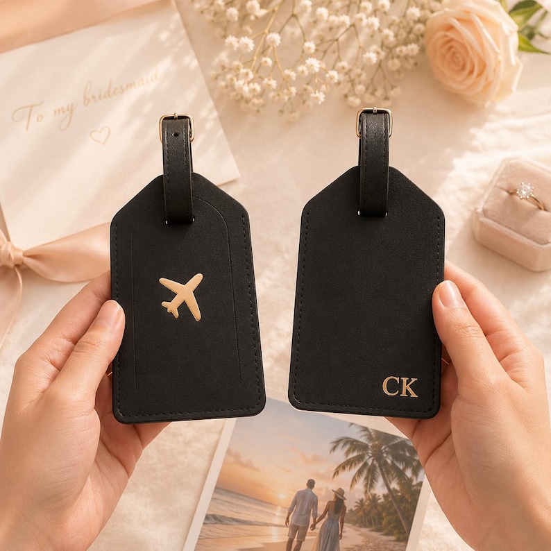 Personalized Passport Holder & Luggage Tag Set, Custom Travel Gift ...
