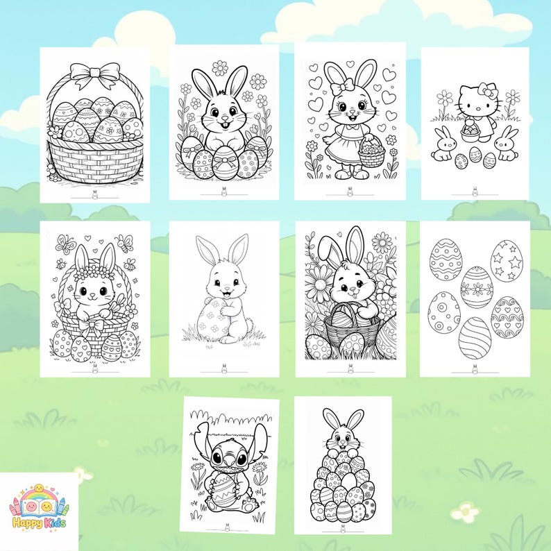 Easter Coloring Book for Kids – Printable Toddler Coloring Pages, Cute ...