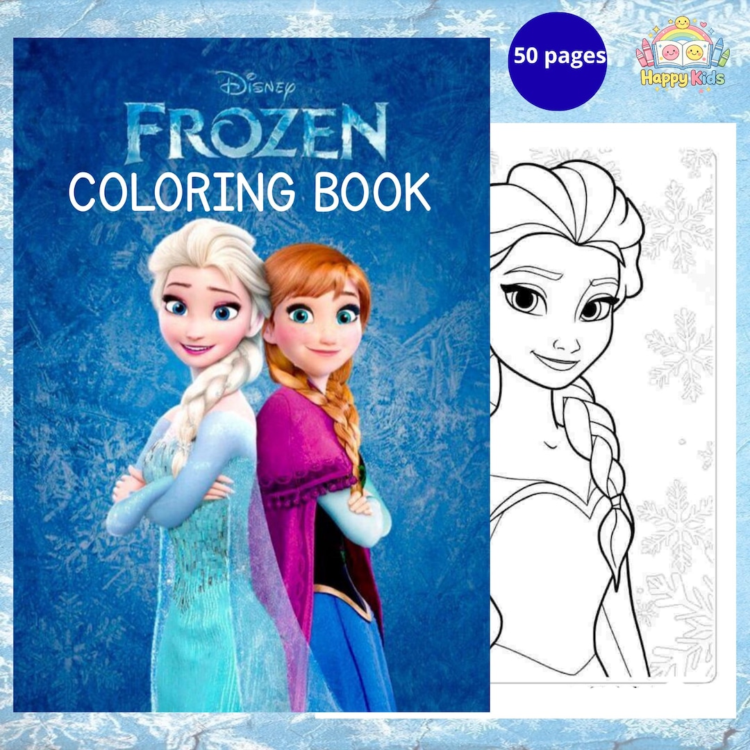 Frozen Coloring Book Printable PDF, Elsa & Anna Coloring Pages, 50 ...