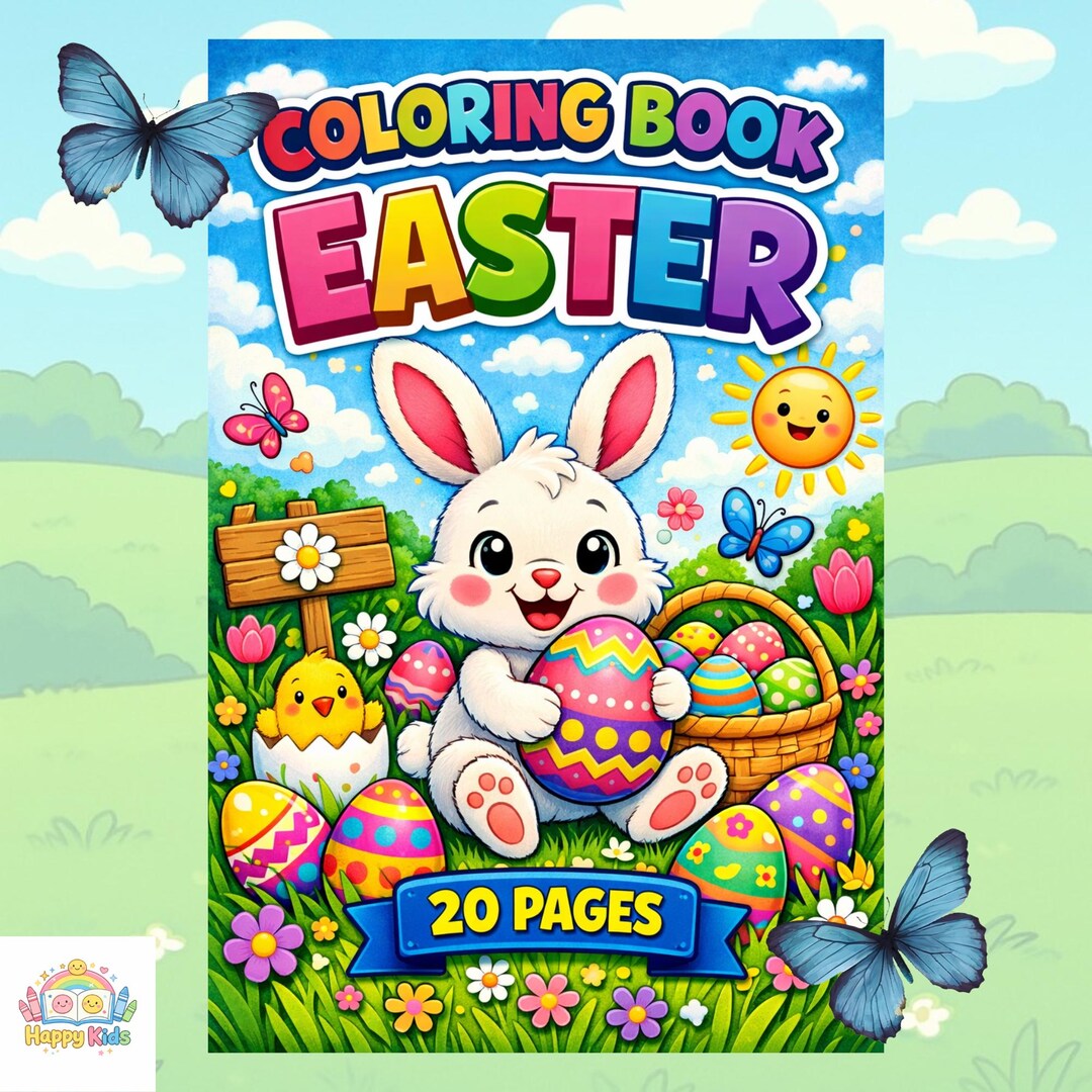 Easter Coloring Book for Kids – Printable Toddler Coloring Pages, Cute ...