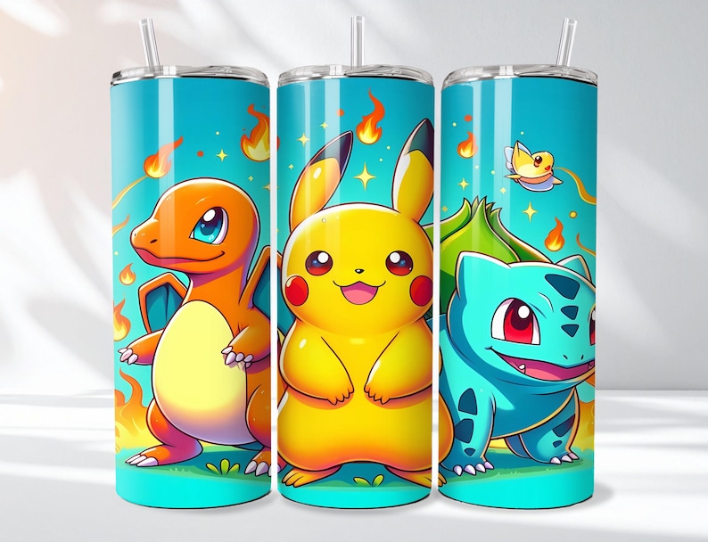 Pokémon Tumbler Wrap Bundle, Pokemon Sublimation Wrap, Pokemon Tumbler ...