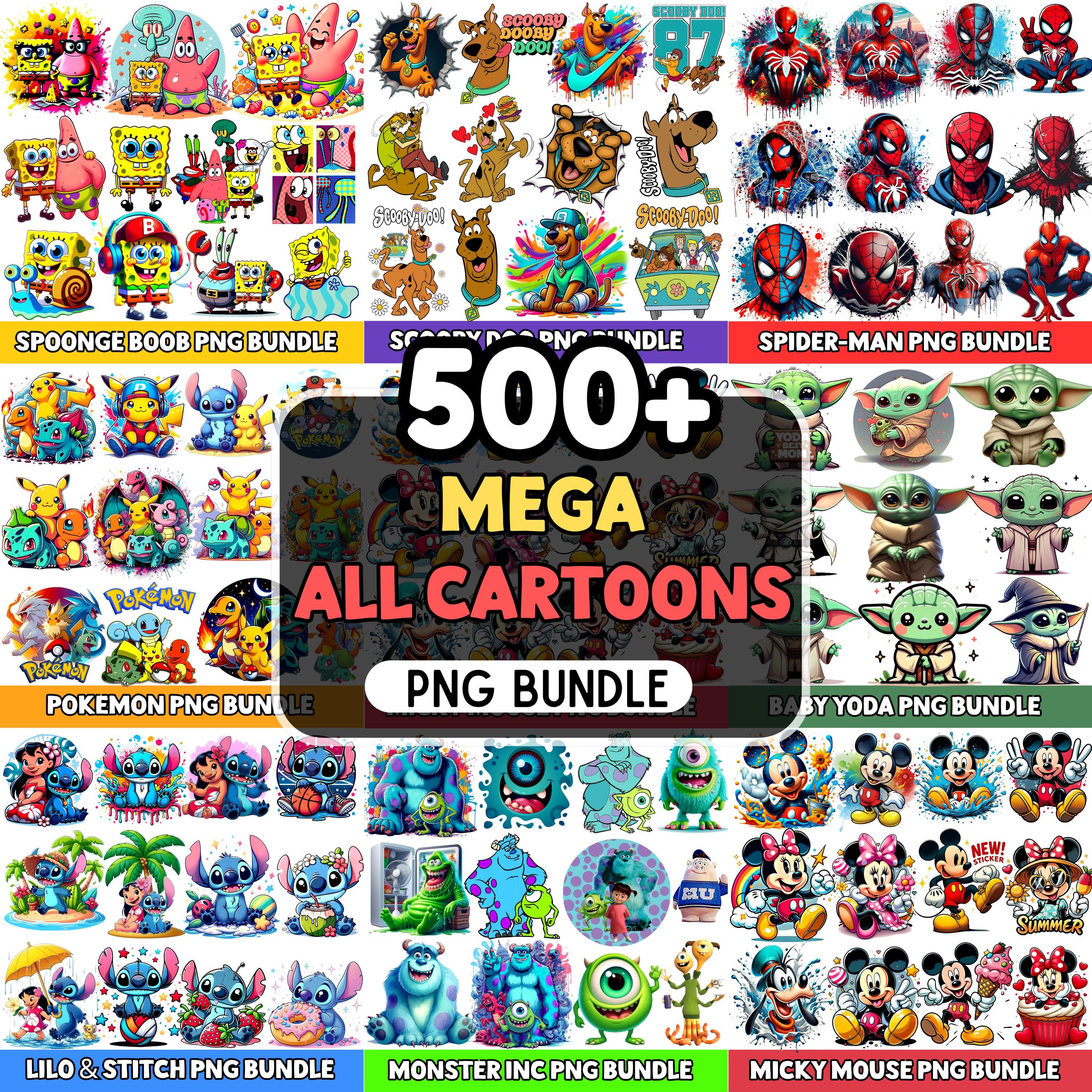500+ Cartoon Bundle PNG, Cartoon Characters, Cartoons Bundle, Retro Png ...