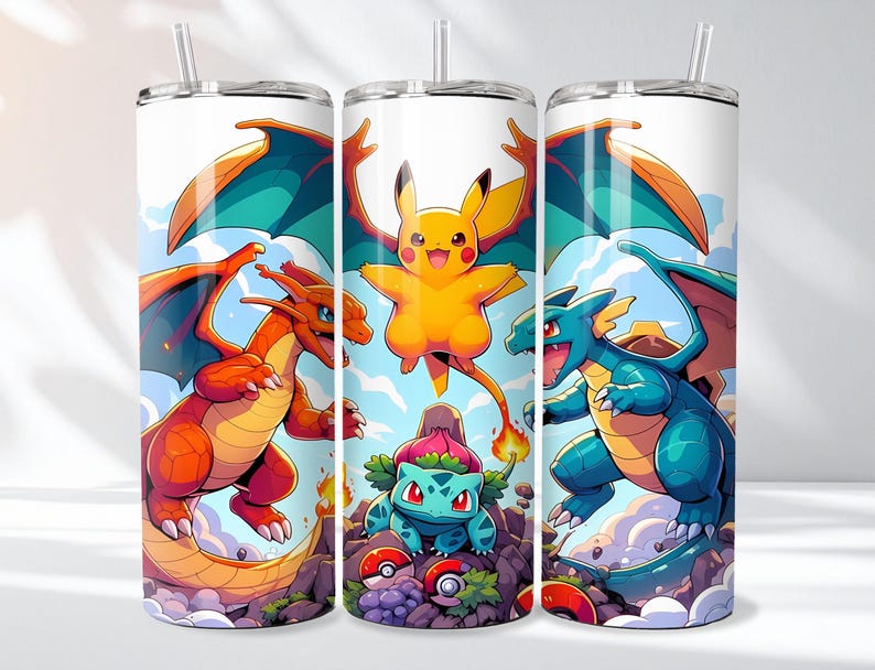 Pokémon Tumbler Wrap Bundle, Pokemon Sublimation Wrap, Pokemon Tumbler ...