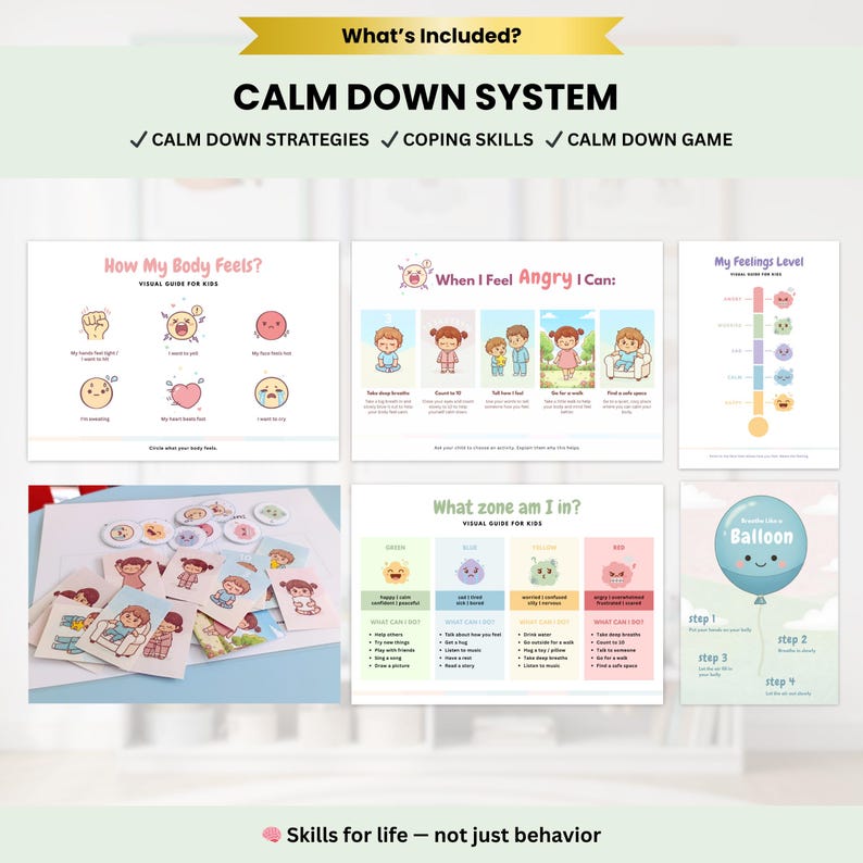 ADHD Routine Chart Bundle for Kids | Calm Down Corner, Reward System ...