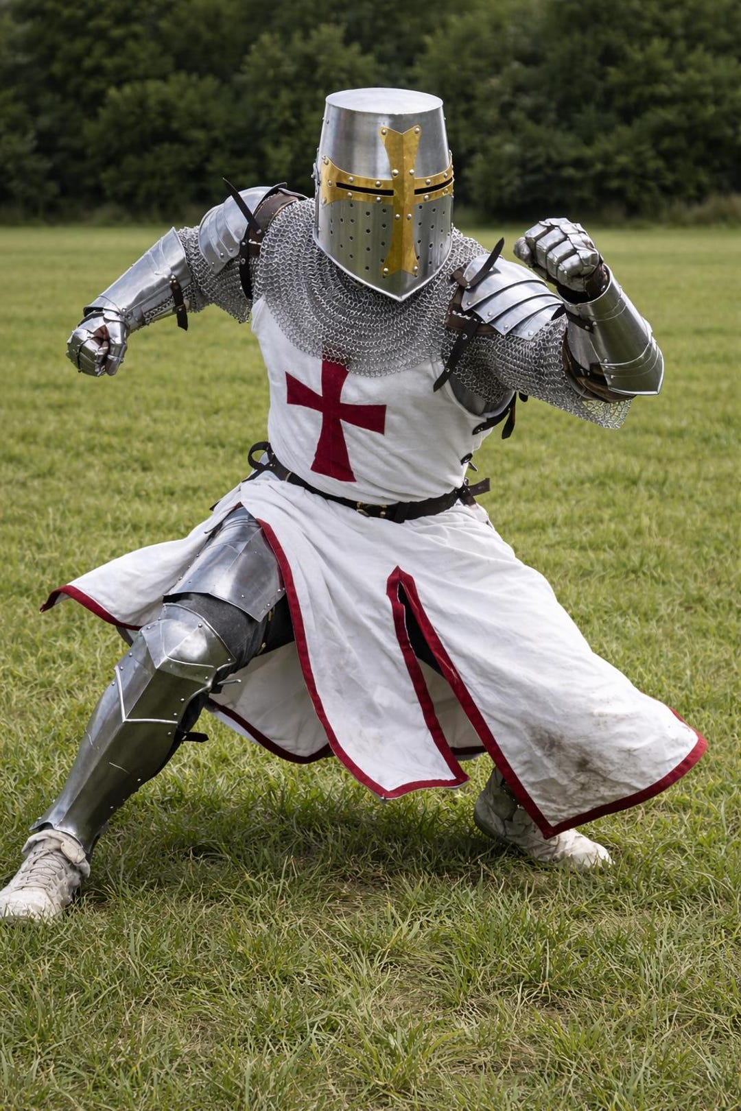 Templar Knight Armor Set, Medieval Crusader Steel Suit, Handmade LARP ...