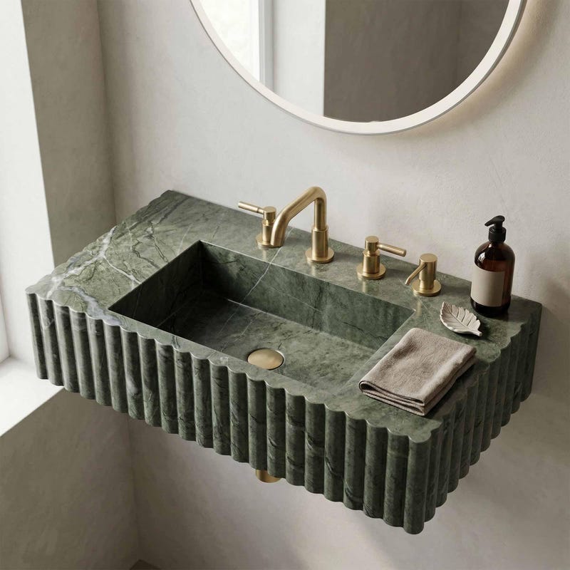 Green Marble Fluted Sink - Etsy