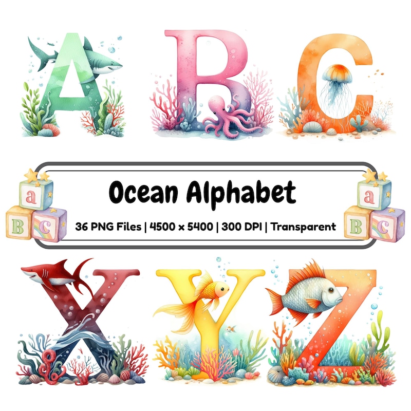 Printable Sea Themed Letters - Etsy