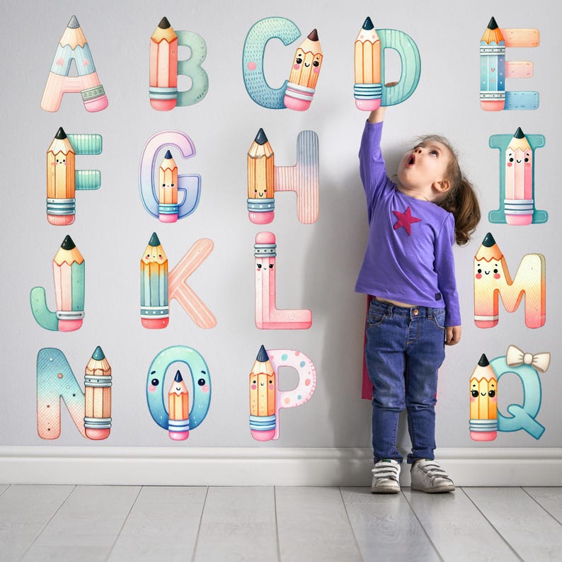 Pencil Alphabet PNG A Z | Back to School Letter Clipart | Kids ...