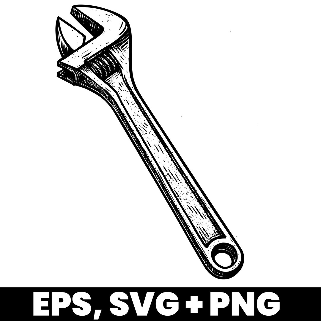 Adjustable Wrench SVG – Adjustable Wrench Vector for Mechanics ...