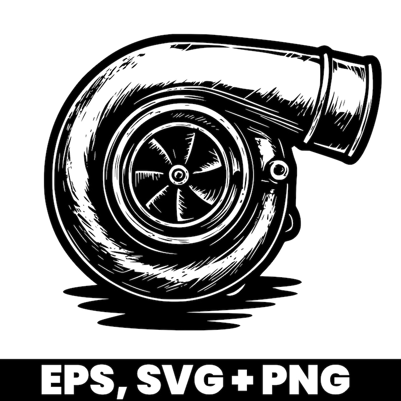 10× Turbo SVG Bundle – Turbocharger Line Art Set – Tuning Boost Clipart ...