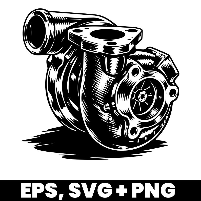 Turbo SVG – Boost Turbocharger Line Art – Tuning Turbocharger Clipart ...