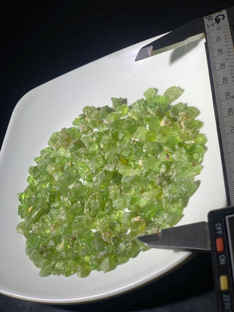 Natural Peridot Rough Stones – 90 Grams, Raw Gemstone Crystals for ...