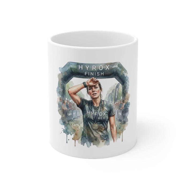 Hyrox Finish Line Athlete Mug | Hyrox Ceramic Coffee Cup - Etsy