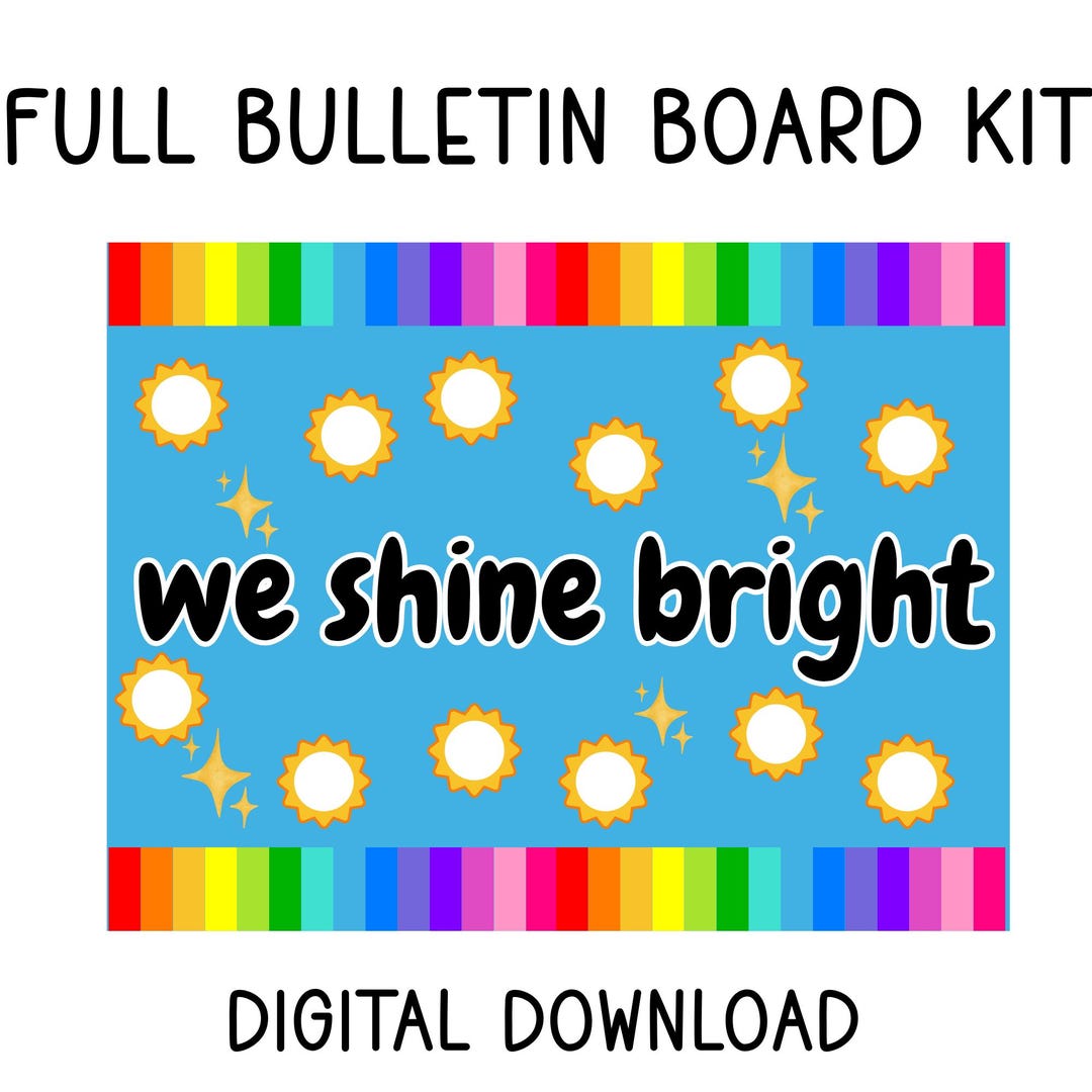 We Shine Bright Bulletin Board Kit | Sun Theme Classroom Display ...