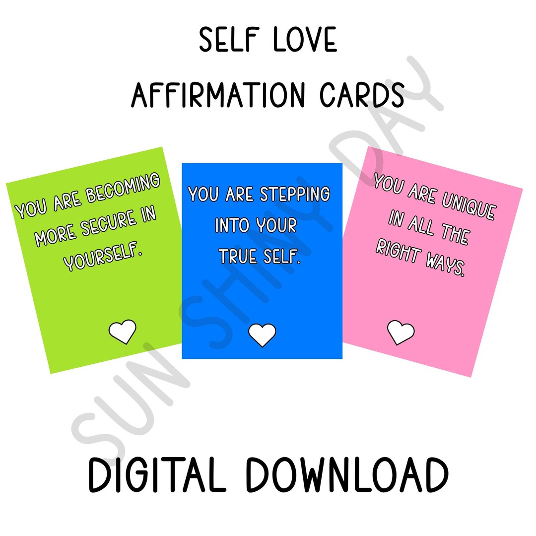 Self Esteem Affirmation Cards for Women | Build Confidence, Self Worth ...