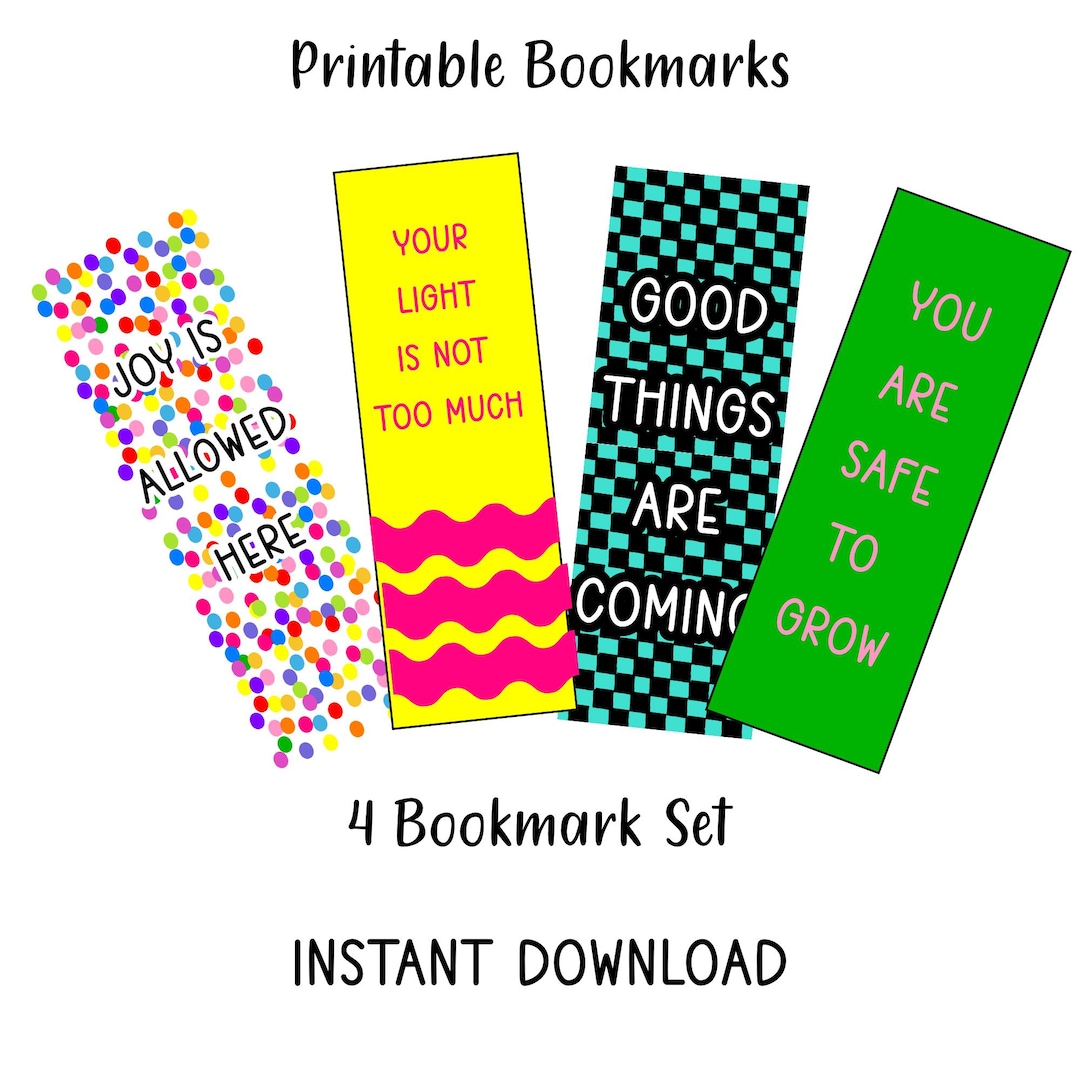 Printable Affirmation Bookmarks | Positive Encouragement Set (digital ...