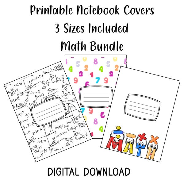 Math Notebook Cover - Etsy