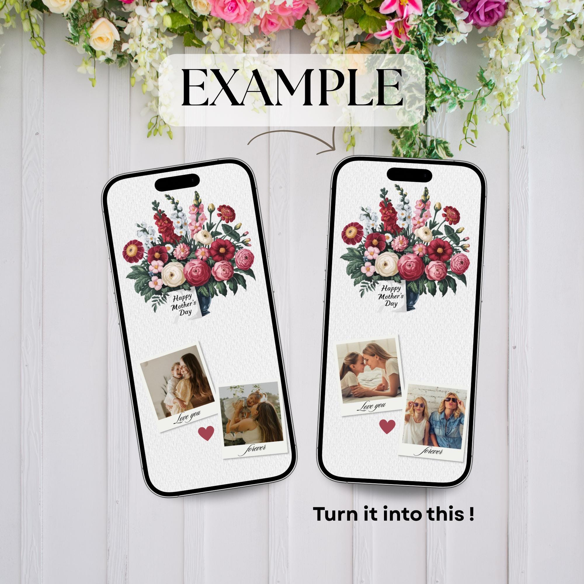 Digital Mother's Day Card Canva Template - Floral Mothers Day Digital ...