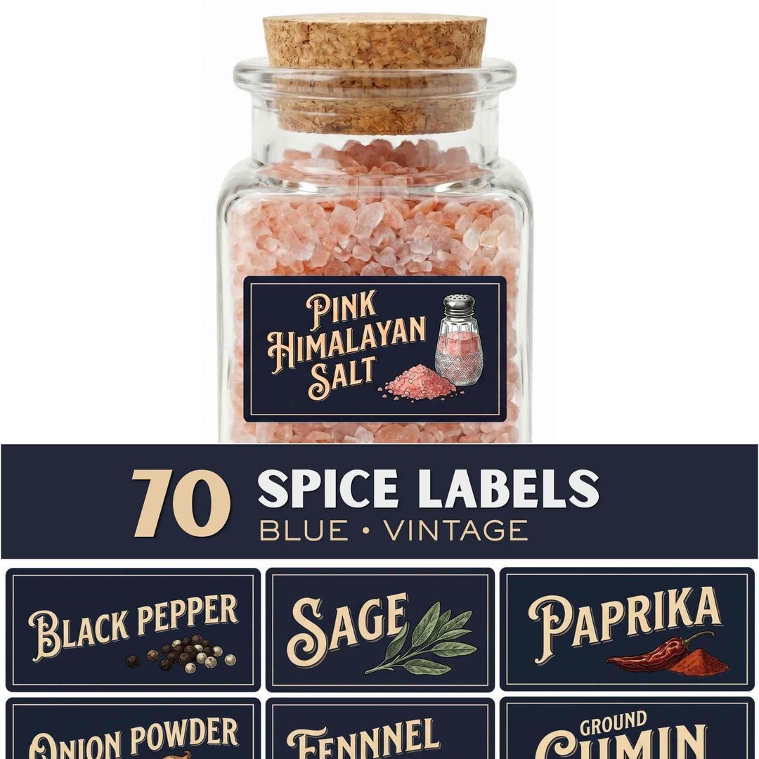 Vintage Blue Spice Labels – Printable SEASONING Labels – Apothecary ...